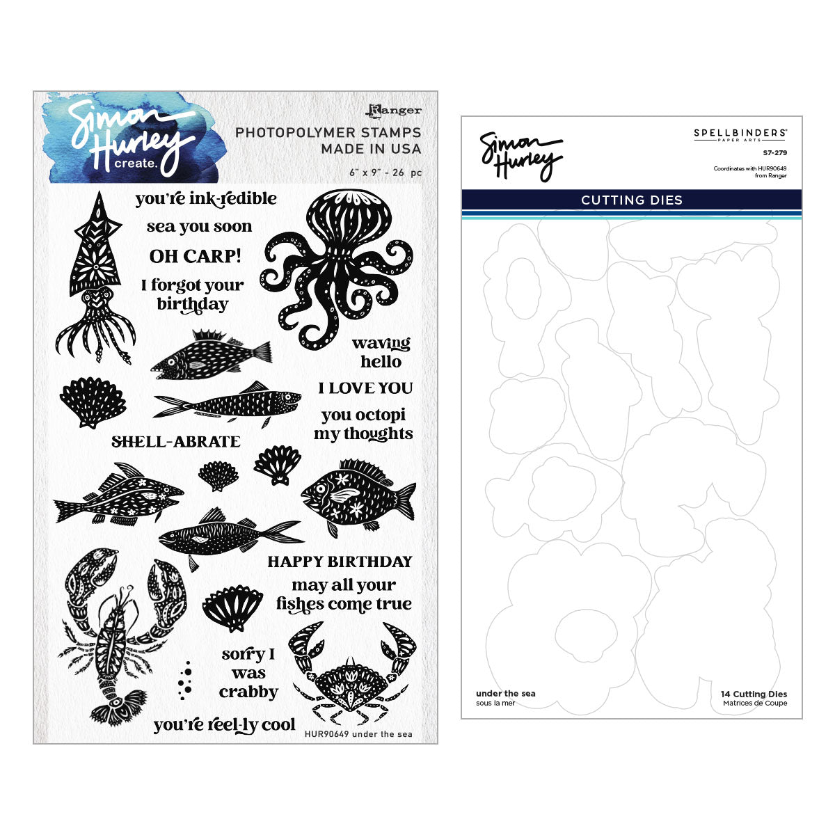 Under The Sea Stamp & Die Bundle by Simon Hurley | Spellbinders ...
