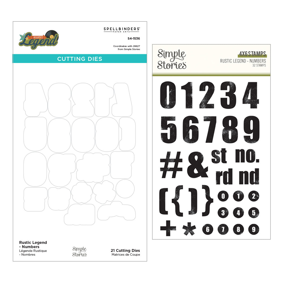 Rustic Legend Numbers Stamp & Die Bundle with Simple Stories ...