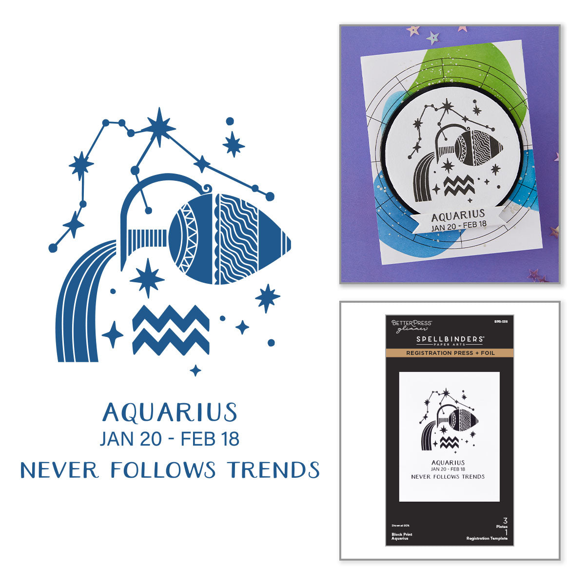 Block Print Aquarius Registration Press + Foil Plate | Spellbinders ...