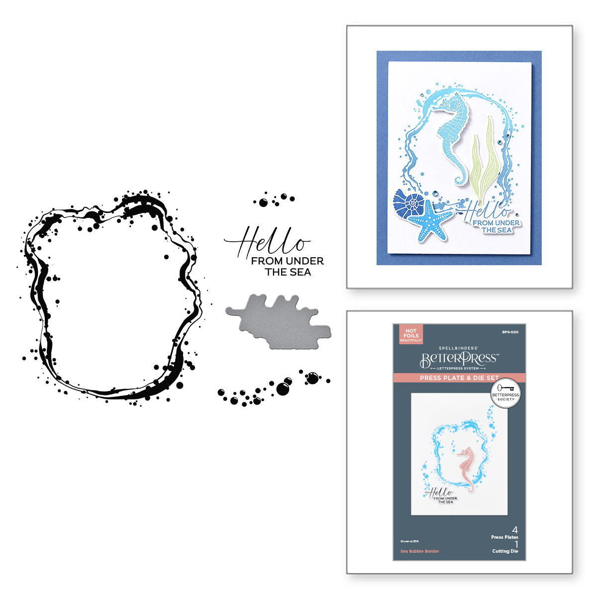 Sea Bubble Border Press Plate & Die Set - BetterPress Society June 2025 ...