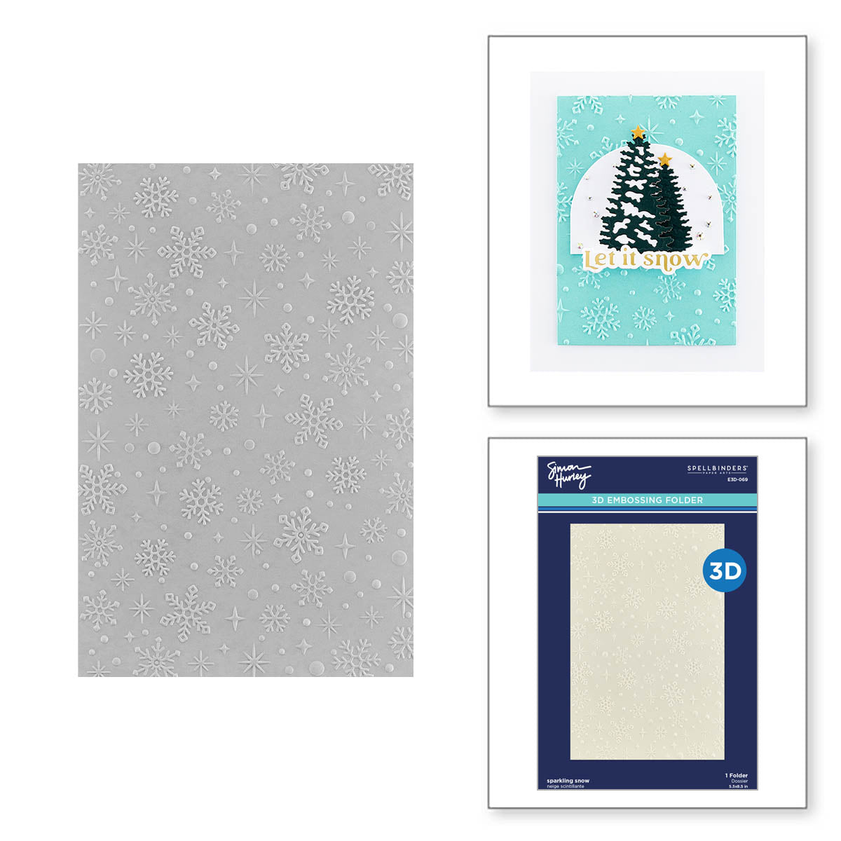 Sparkling Snow 3D Embossing Folder from the Simon's Snow Globes ...