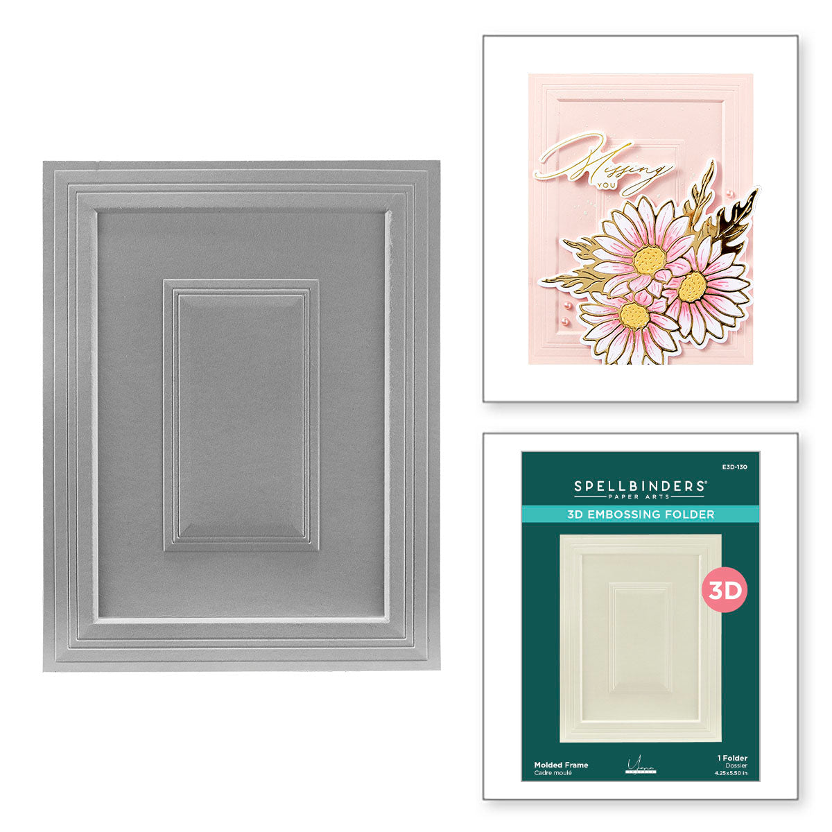 Molded Frame 3D Embossing Folder from the Yana's Daisies Collection by ...