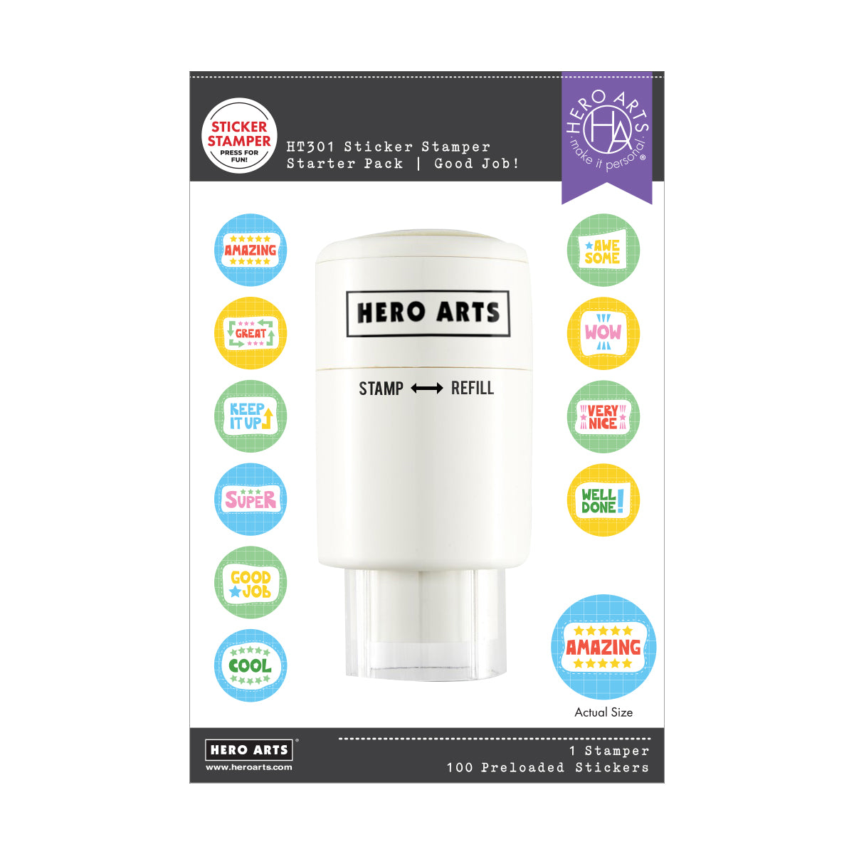Hero Arts Good Job Sticker Stamper Starter Pack – Spellbinders Wholesale