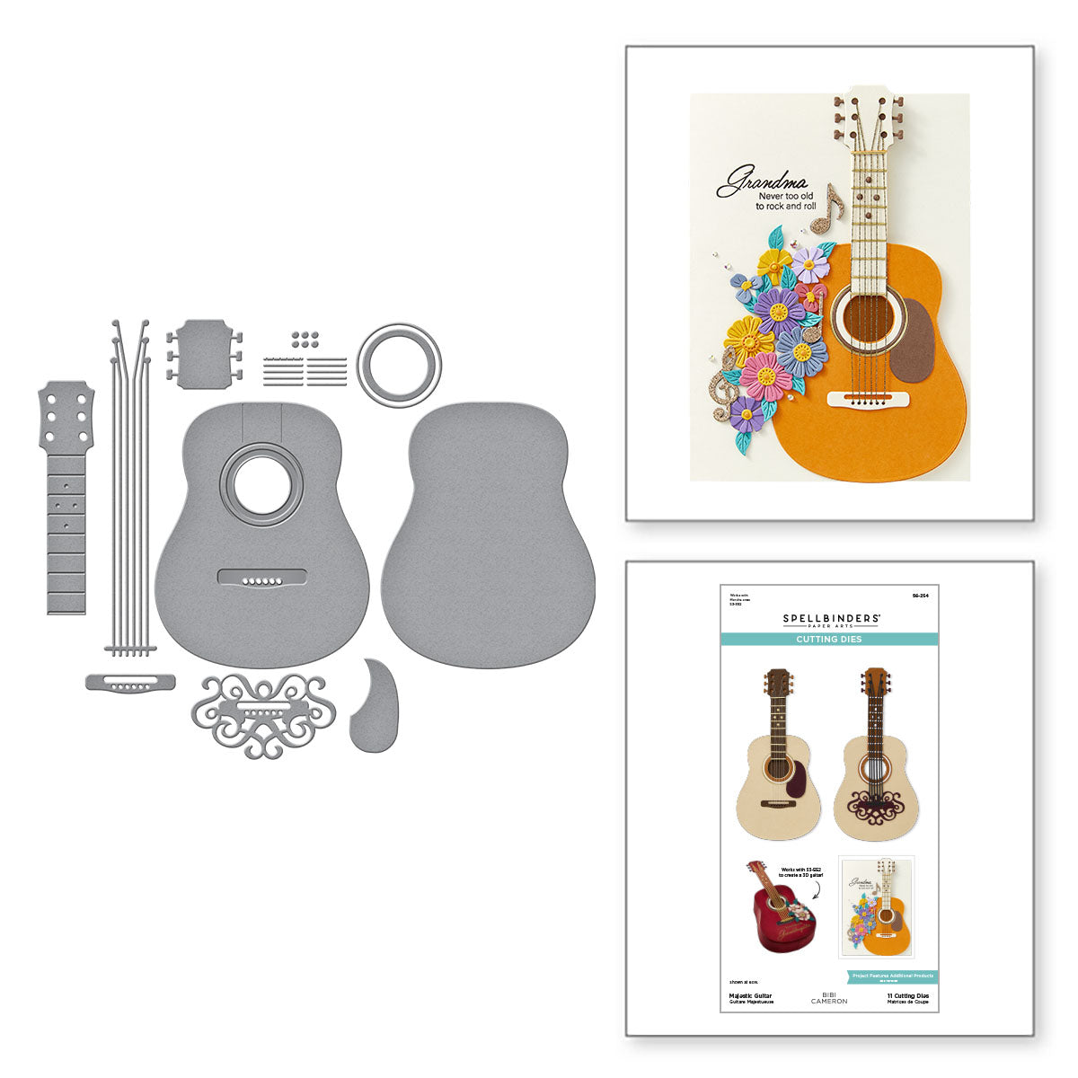 Majestic Guitar Etched Dies from the Bibi's Musical Notes Collection by ...