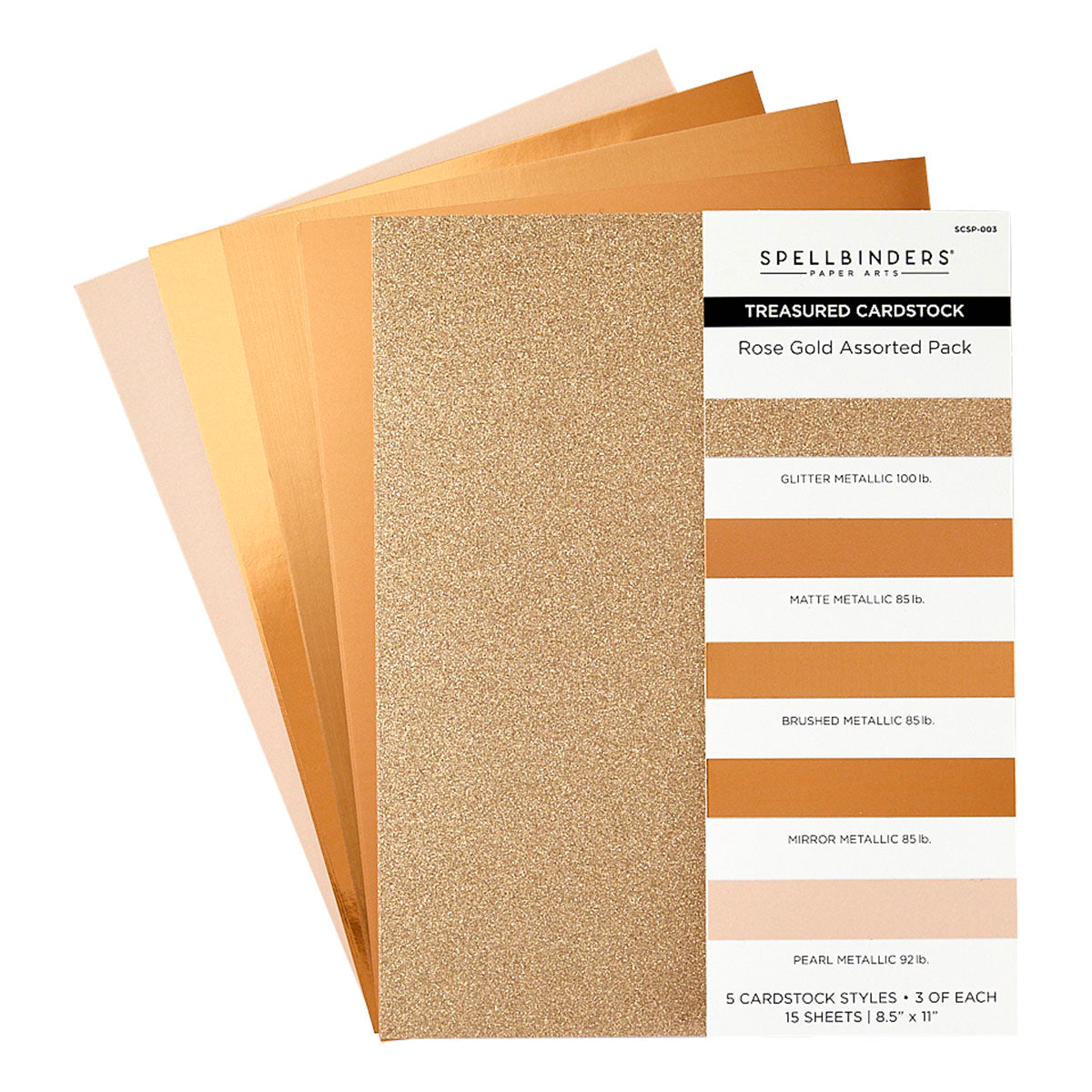 Rose Gold Assortment Treasured Cardstock 8 1/2" x 11 -15 Pack ...