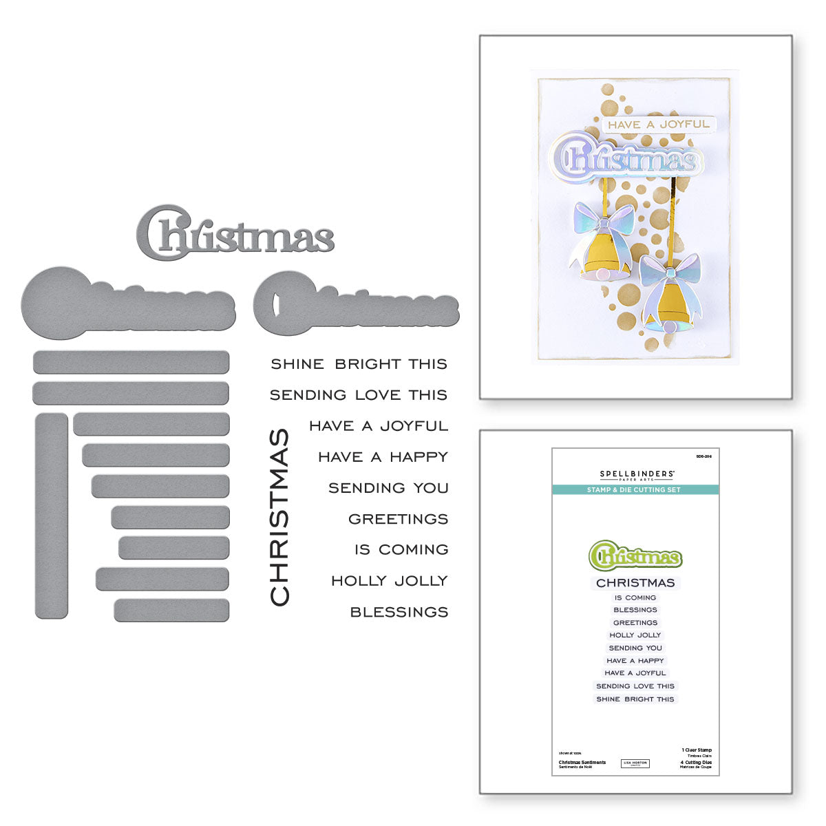 Christmas Sentiments Clear Stamp & Die Set from the All About Christmas ...