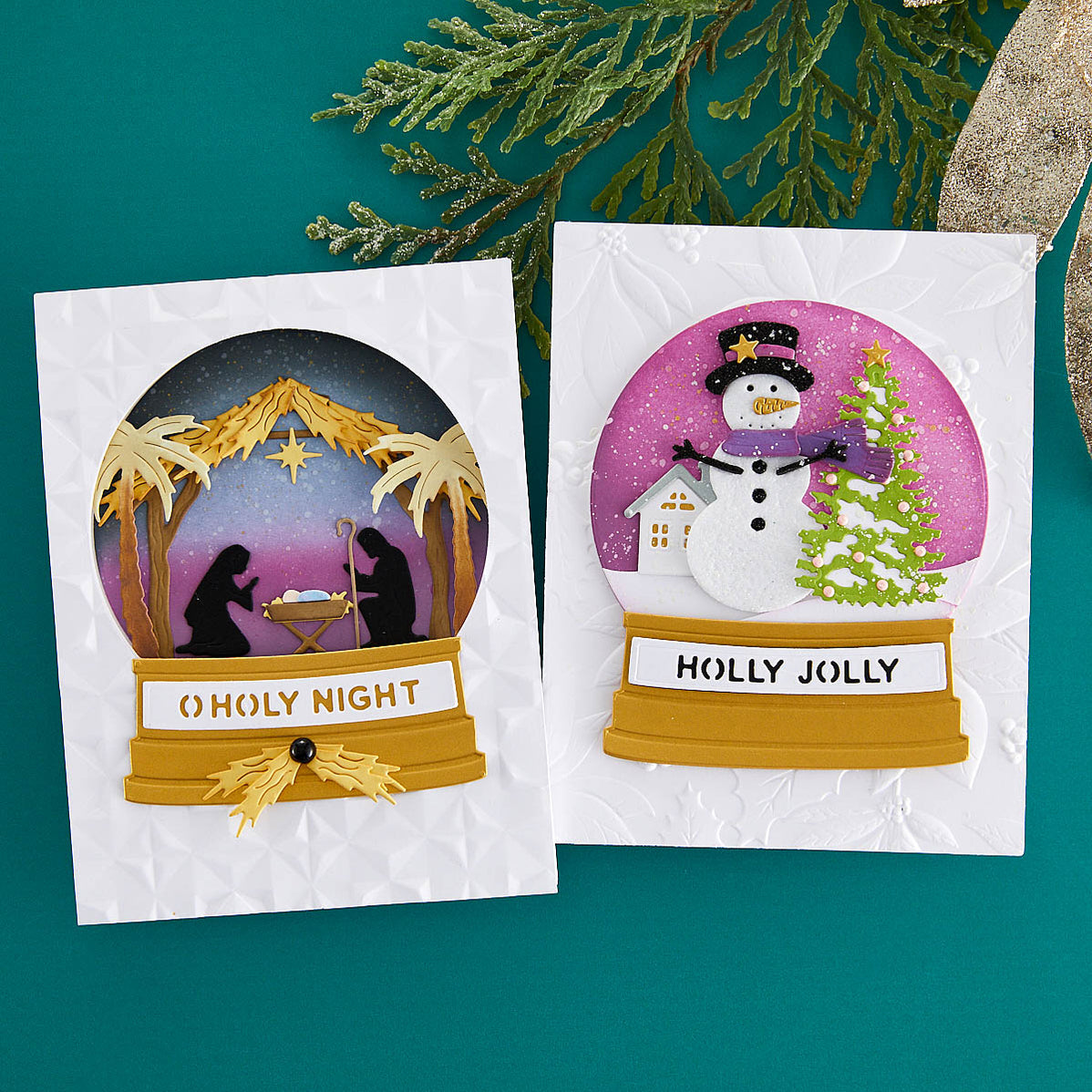 Snowman Scene Etched Dies from the Simon's Snow Globes Collection by ...