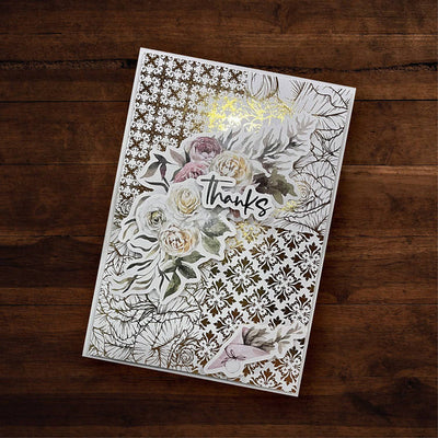 Paper Rose - Floral Card Fronts Gold Foil 12x12 Paper Collection ...